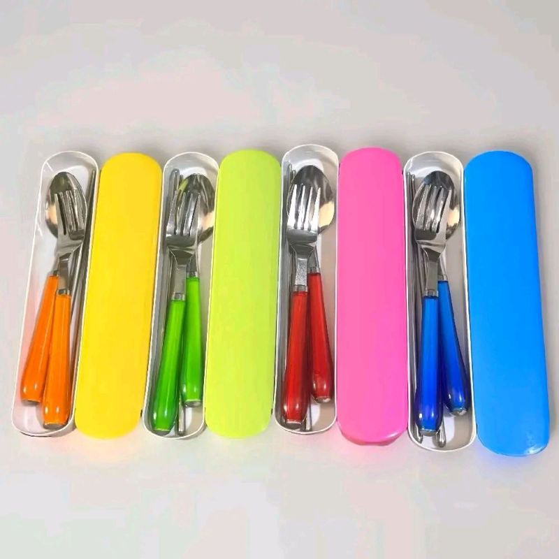 Jual DC P ( P00055 ) SET ALAT MAKAN SENDOK, GARPU DAN SUMPIT + BOX ...