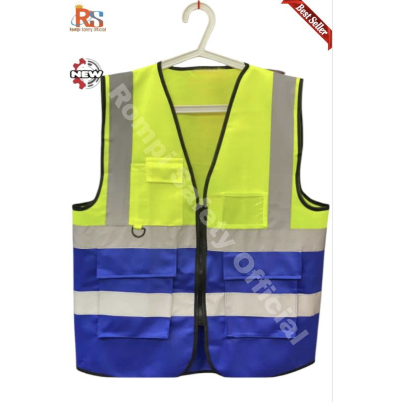 Jual SAFETY VEST BAHAN POLYESTER KOMBINASI WARNA / ROMPI PROYEK / ROMPI ...