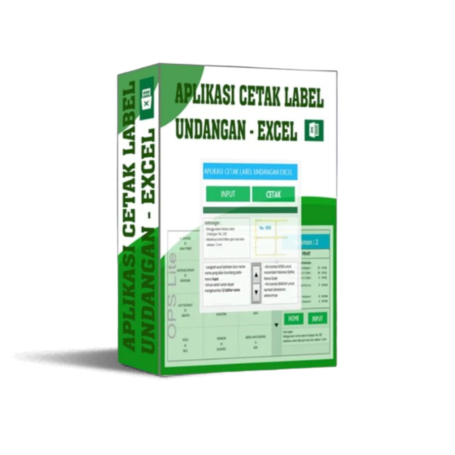 Jual Aplikasi Cetak Label Undangan Praktis Format Excel | Shopee Indonesia