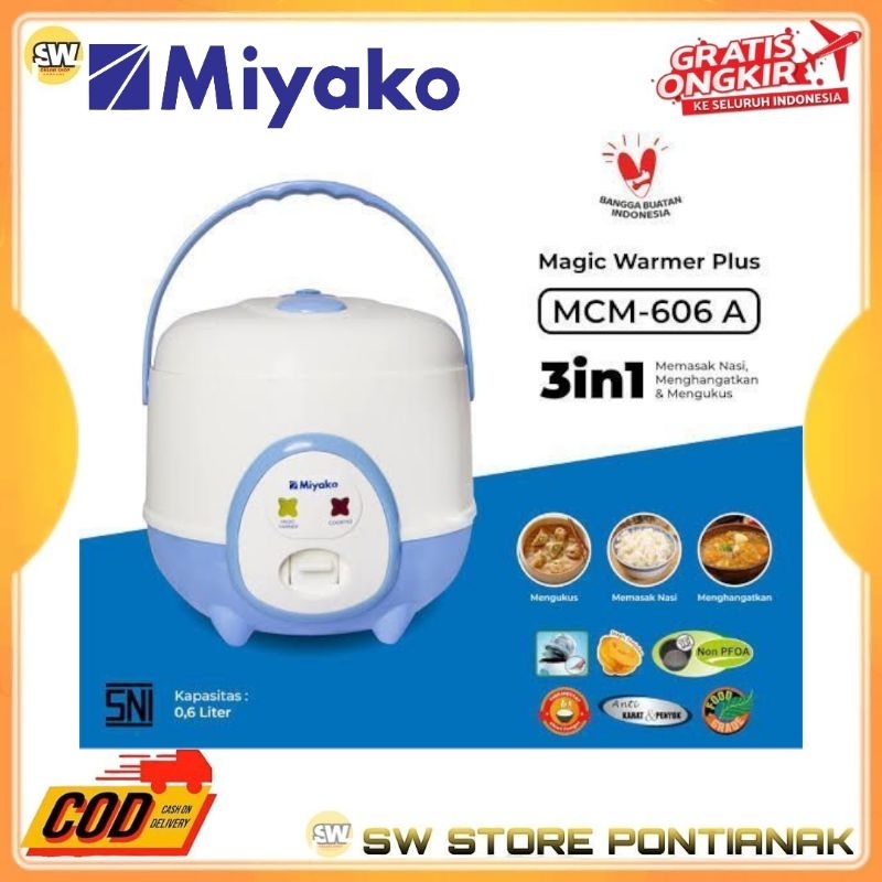 Jual RICE COOKER MIYAKO 0.6 LITER MCM-606A 3IN1 / MAGIC COM MIYAKO 0.6 ...