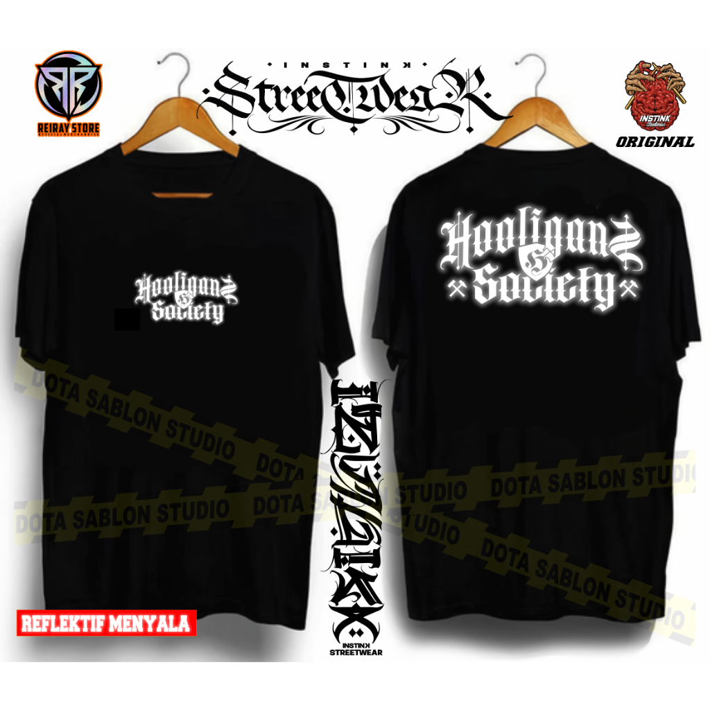 Jual B006 KAOS HOOLIGANS SOCIETY VIRAL SABLON MENYALA REFLEKTIF KEREN ...