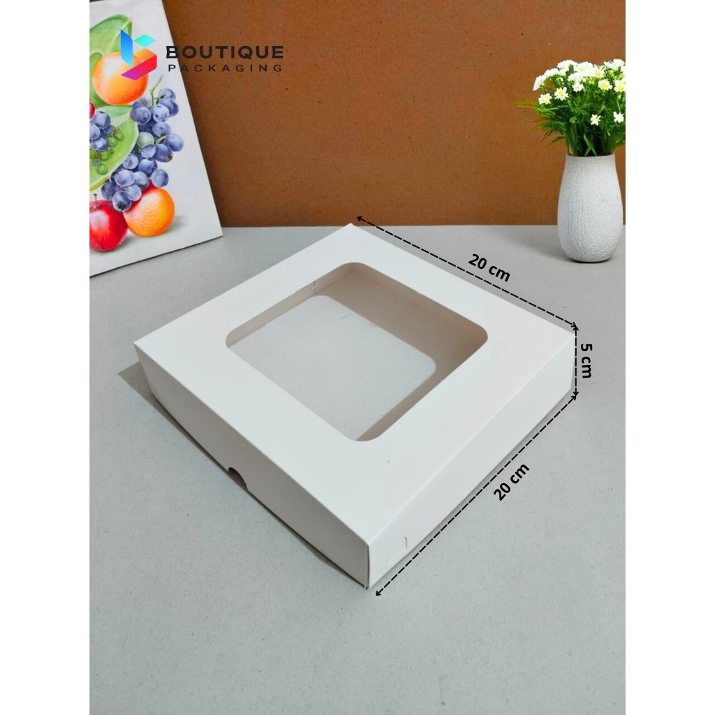 Jual Fuji Box Dus kotak Kue Ivory 20 cm x 20 cm x 5 cm Putih Ivory ...