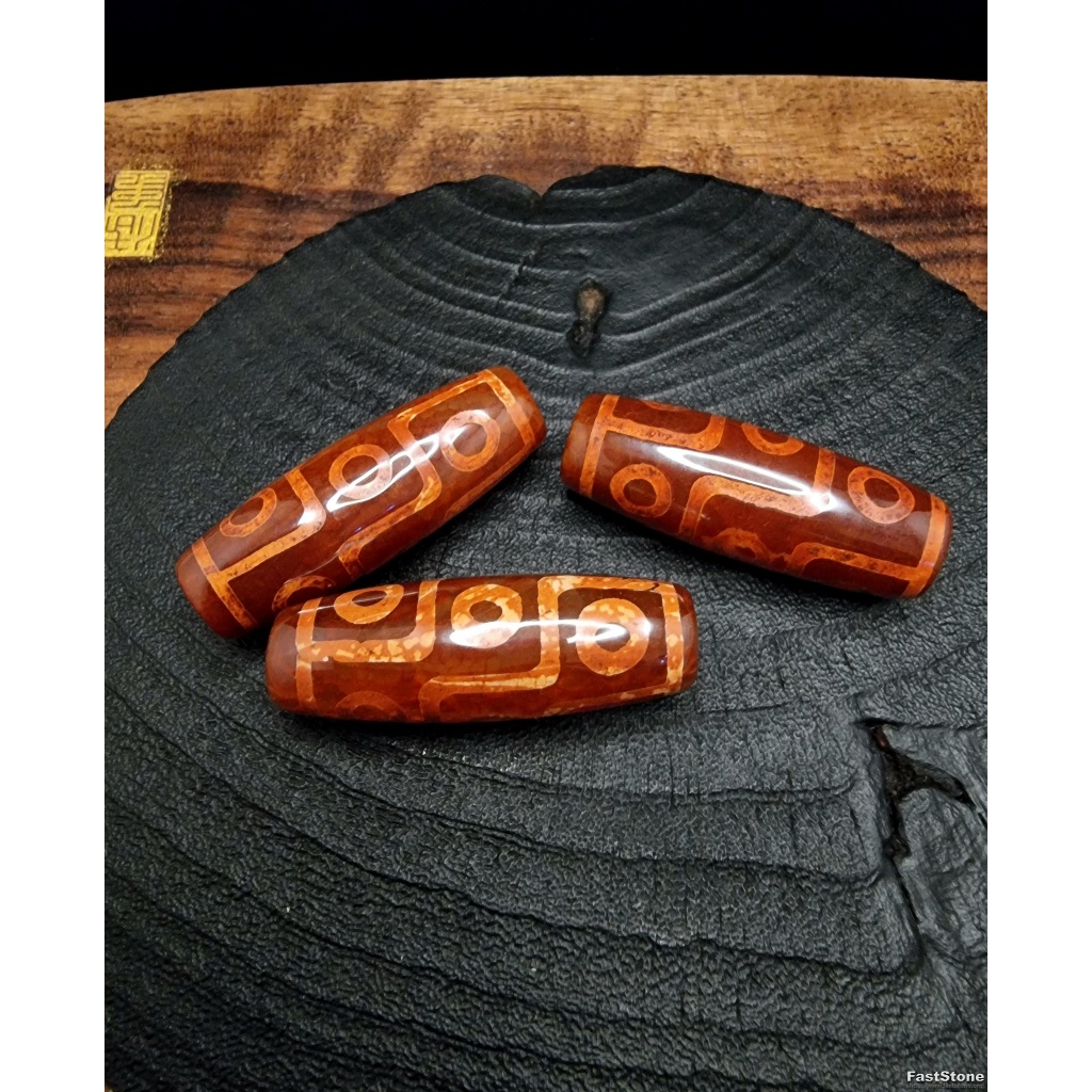 Jual Batu Akik DZI Red 9 Mata Blessed Tibet Stone Spiritual Stone 40mm ...