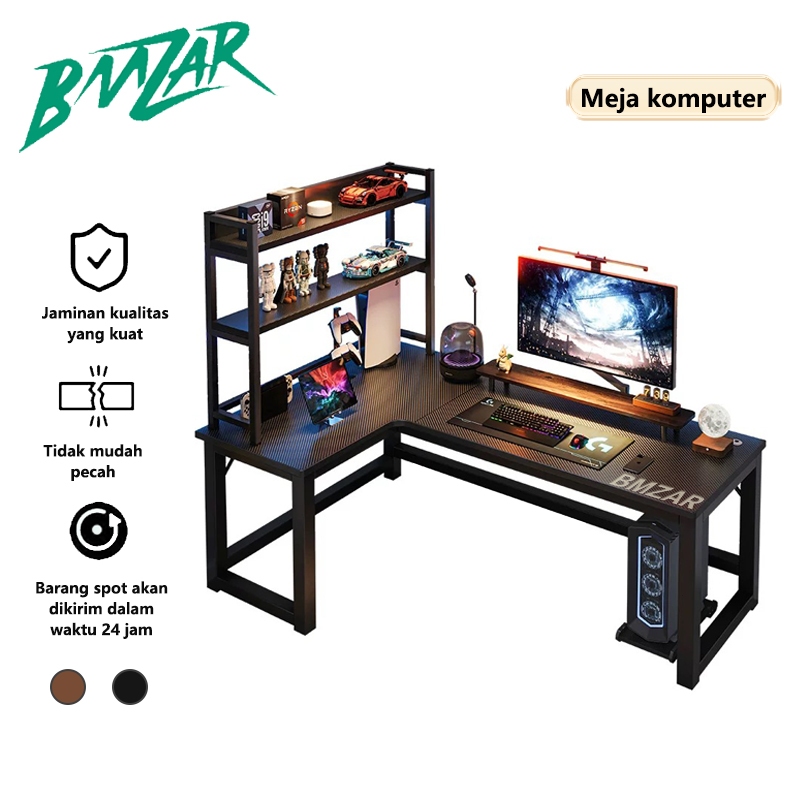 Jual BMZAR Meja Gaming Meja Komputer Shaped L Serat Karbon Meja ...