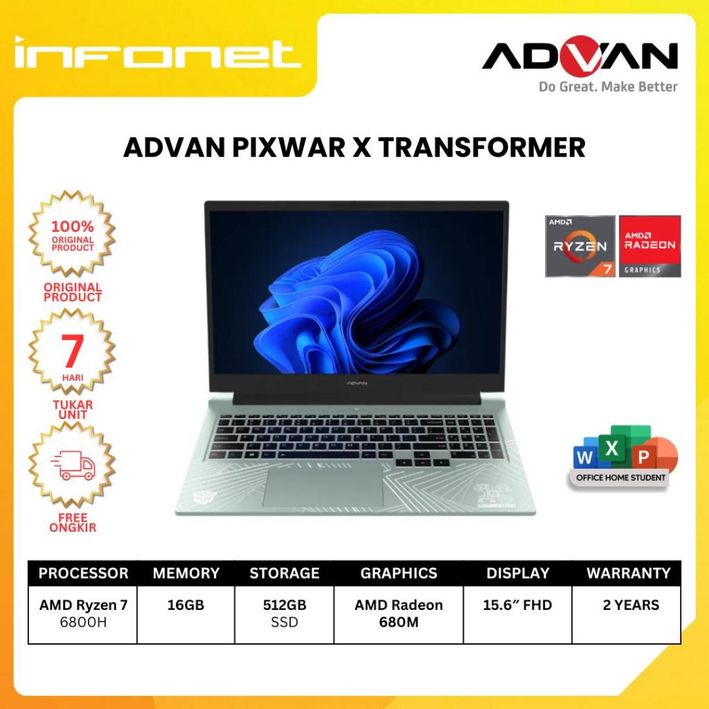 Jual Advan Pixwar X Transformer AMD Ryzen 7 6800H 16GB SSD 512GB 15.6 ...
