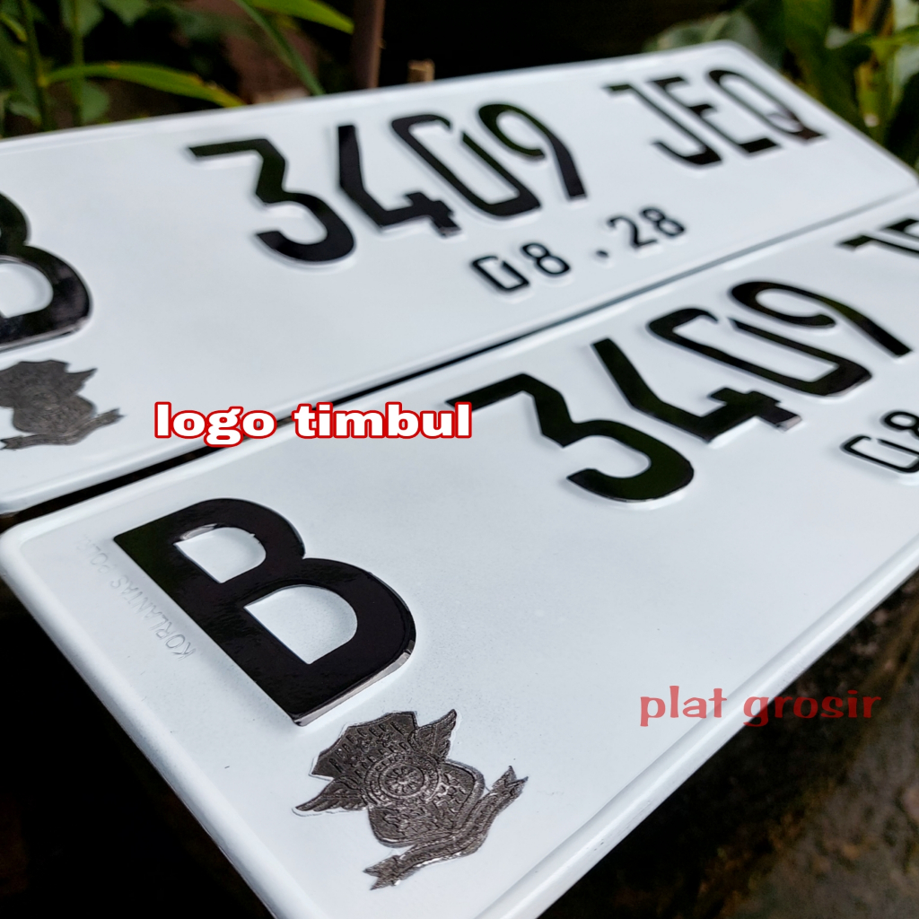 Jual Cetak Plat Nomor Mobil Standar Custom Timbul ukuran 46x10 rapih ...