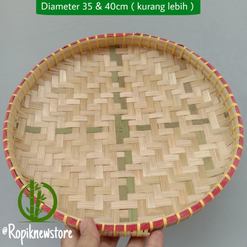 Jual Tampah bambu/Nampan bambu/Cecempeh/Nyiru [ Diameter 35cm & 40cm ...