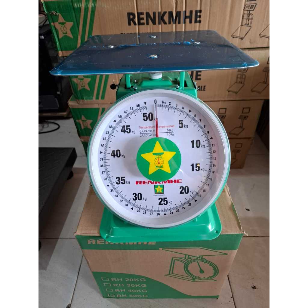 Jual RENKMHE Timbangan Jarum Analog Manual Duduk 50 Kg Kapasitas 50kg Plat Besi Datar Rata ...