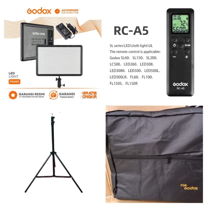 Jual Godox P260C + R + S + Tas ( Tanpa Batre ) - Godox Led P260C Bi ...