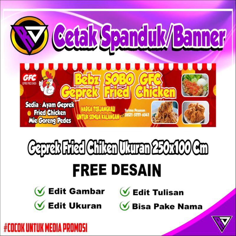 Jual Spanduk Banner Geprek Fried Chicken | Shopee Indonesia