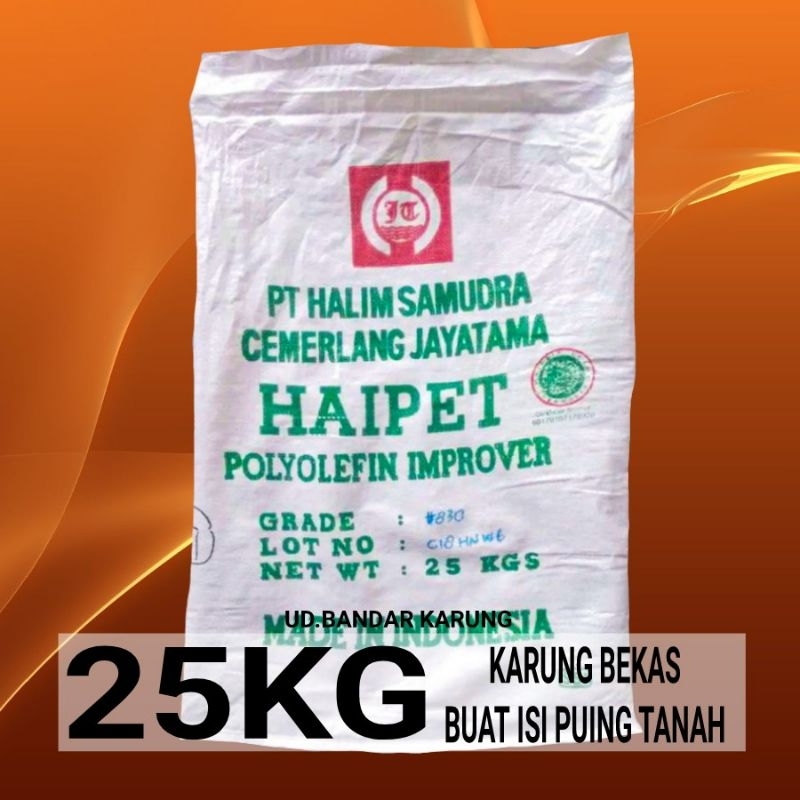 Jual karung bekas ukuran 25KG buat isi puing tanah sampah got | Shopee ...