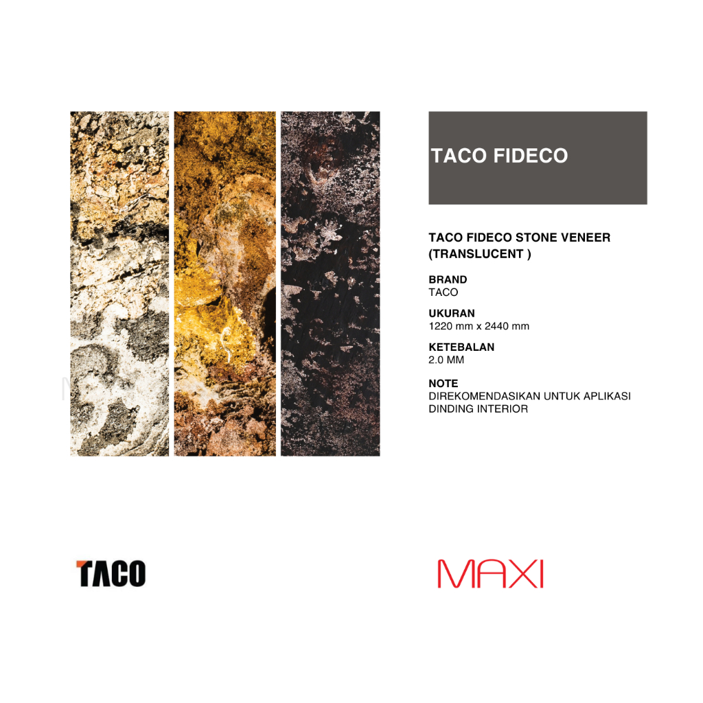 Jual TACO FIDECO - FSL-110C - FSL-112C - Stone Veneer Translucent ...