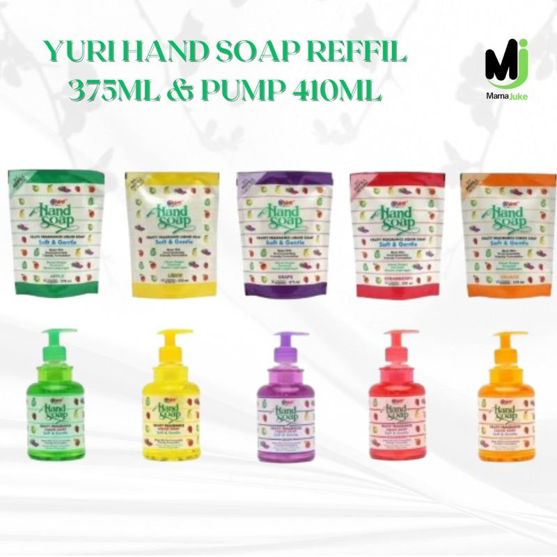 Jual YURI Handwash Hand Soap Refill 375ml || pump 410ml Sabun Cuci Tangan Anti Bacterial ...