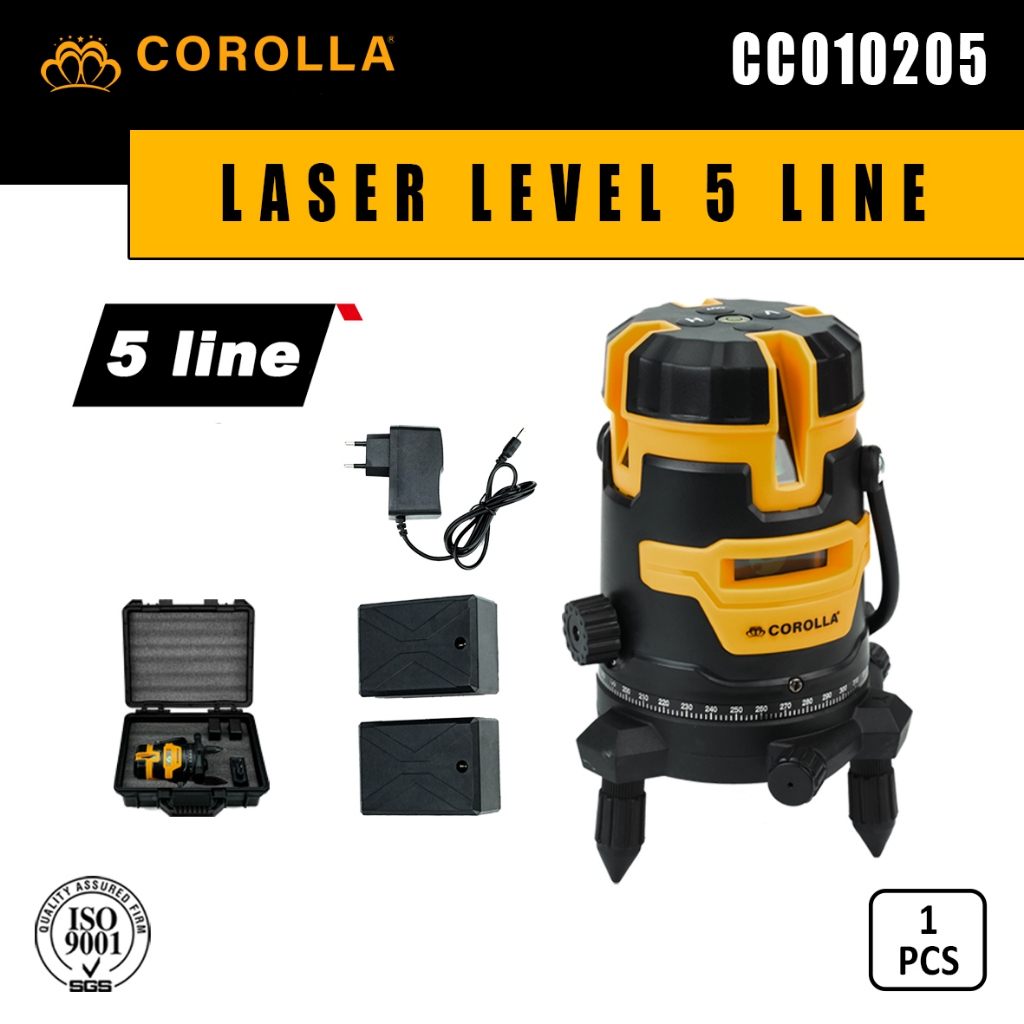 Jual Corolla Laser Level 5 Lines Mesin Self Leveling Laser Sinar Hijau ...