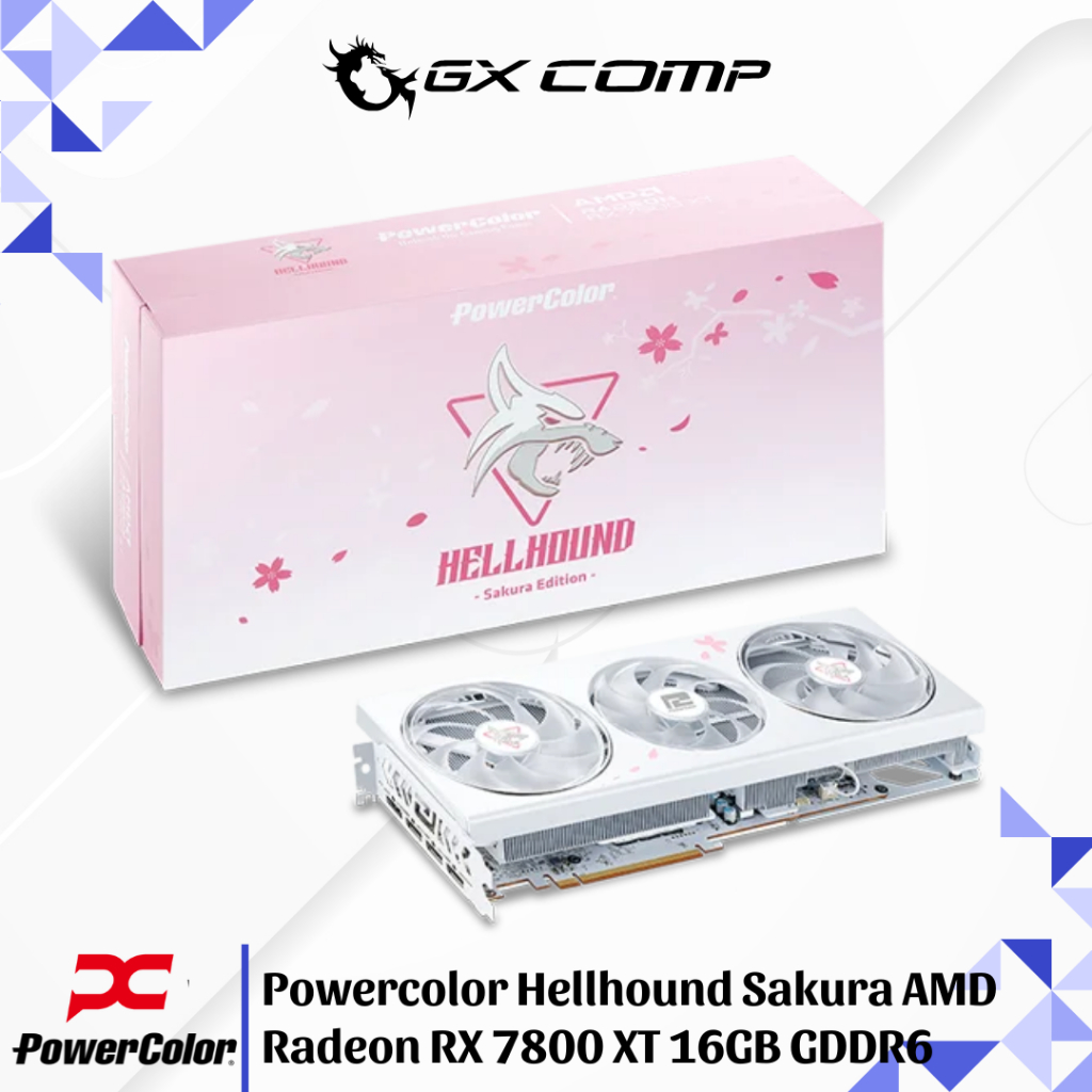 Jual VGA Powercolor Hellhound Sakura Pink AMD Radeon RX 7800 XT 16GB ...