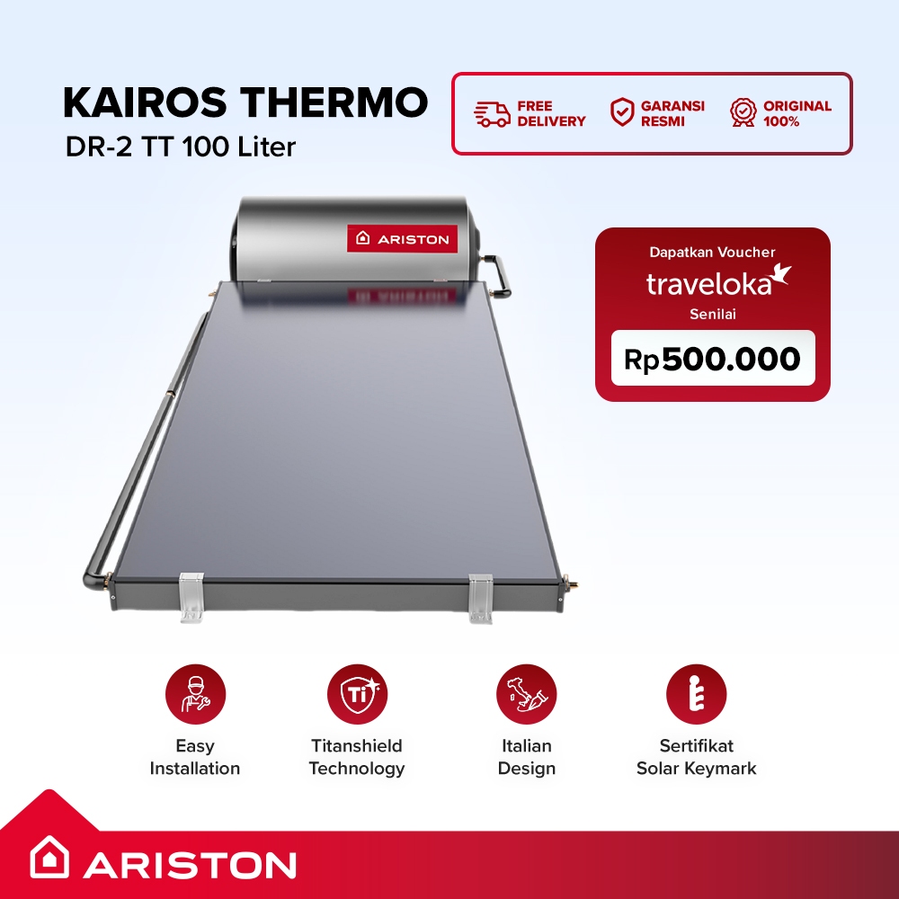 Jual ARISTON Solar Water Heater Kairos Thermo DR-2 TT 100 Liter ...