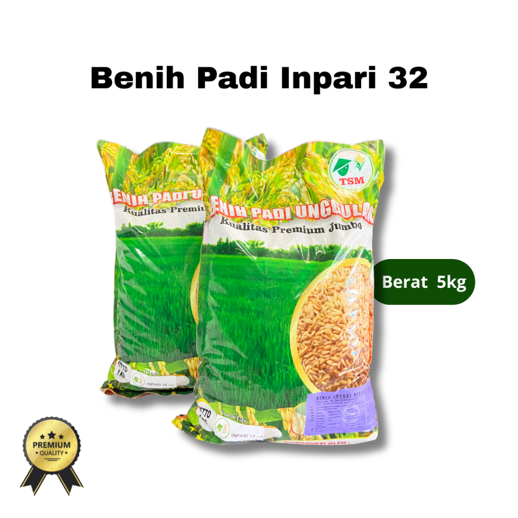 Jual Benih Padi Inpari 32 Label Ungu Kemasan 5kg-Benih Inpari 32 Label ...