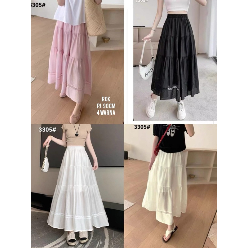 Jual Rok Katun Bordir Impor- Bawahan Wanita Kekinian Aesthetic | Shopee ...