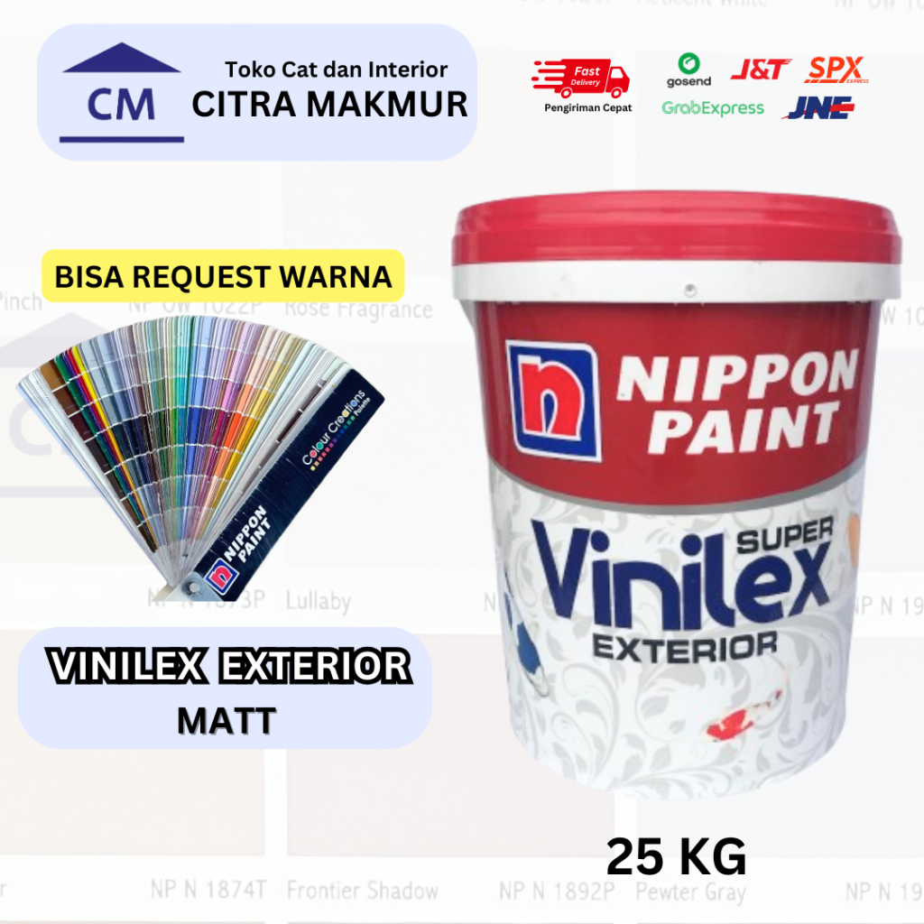 Jual Nippon VINILEX EXTERIOR - 25 Kg ( Bisa Request dan Custom Warna ) Cat Exterior MATT ...
