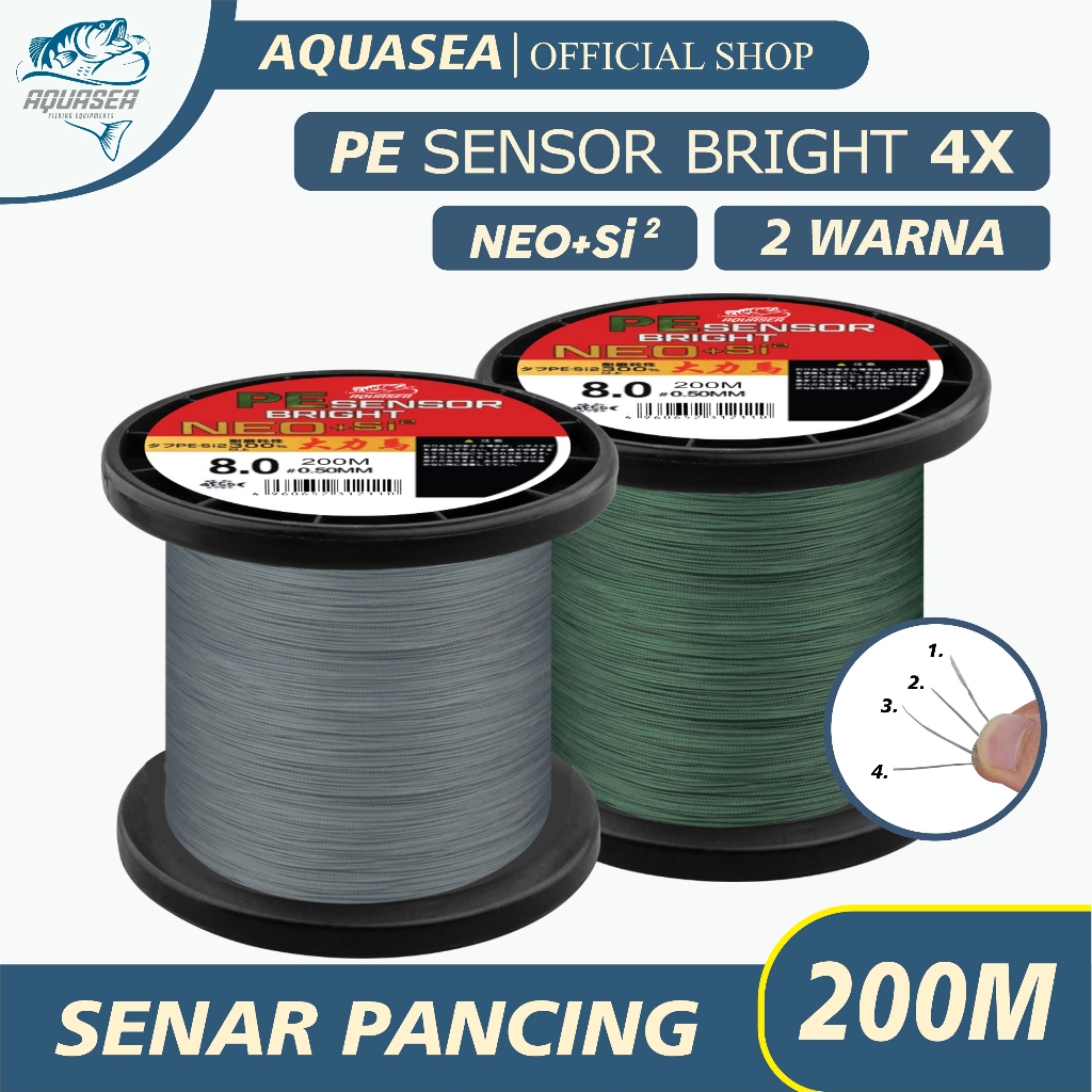 Jual AQUASEA - Tali Pancing Sensor Bright 200m Pancing PE NEO+si2 ...