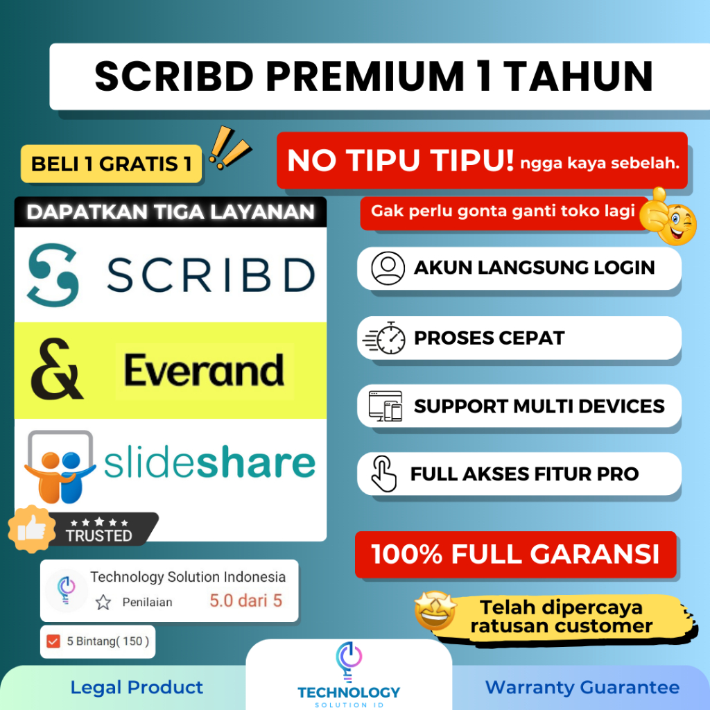 Jual Scribd Premium Bonus Everand Slideshare 1 Bulan Termurah Scr1bd Tahunan | Shopee Indonesia