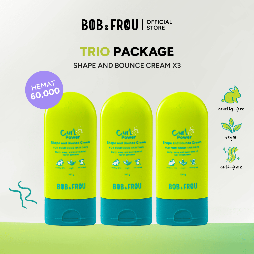 Jual BOB & FROU - Trio Package - Curl Power Shape And Bounce Cream ...