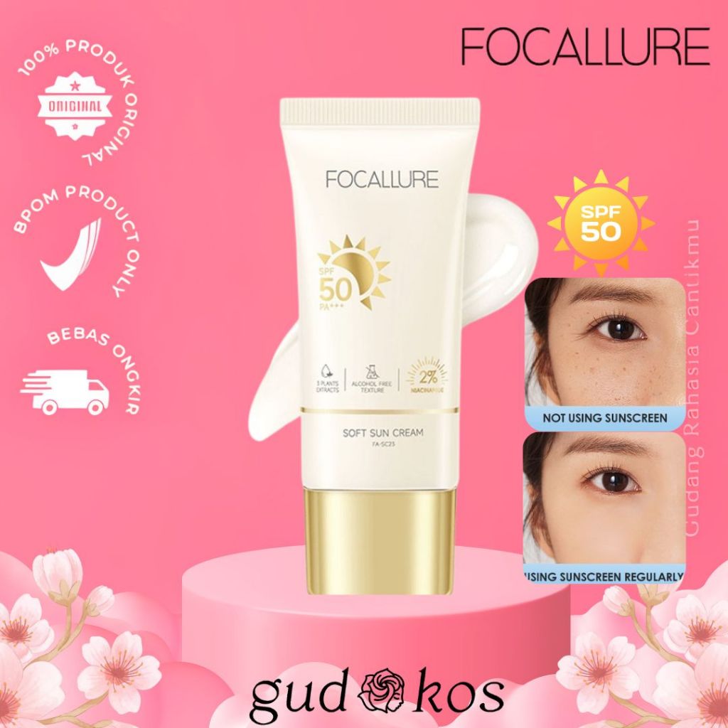 Jual FOCALLURE Soft Sun Cream| UVA UVB Blue Light Sun Protector ...