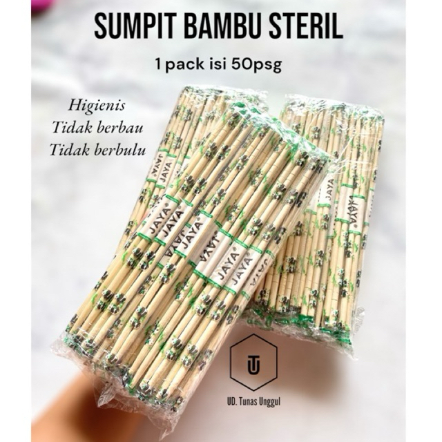 Jual SUMPIT BAMBU STERIL isi 50pasang tnp tusuk gigi-sumpit kayu-sumpit ...