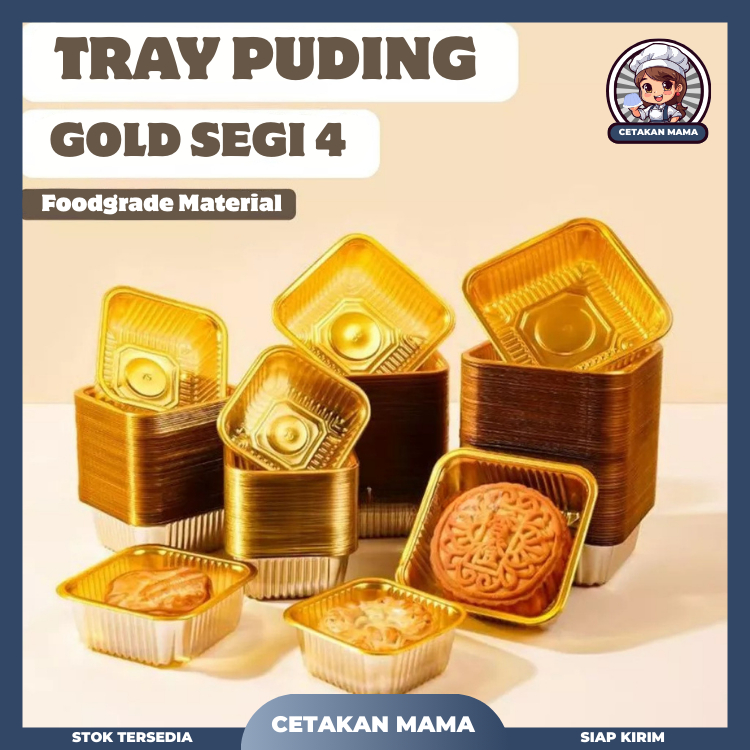 Jual Gold Tray 1pcs Puding Tray Emas Case Cocok Alas Puding Mini ...
