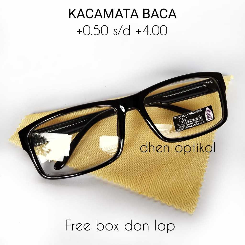 Jual Kacamata baca plus untuk rabun dekat model kotak tersedia ukuran ...