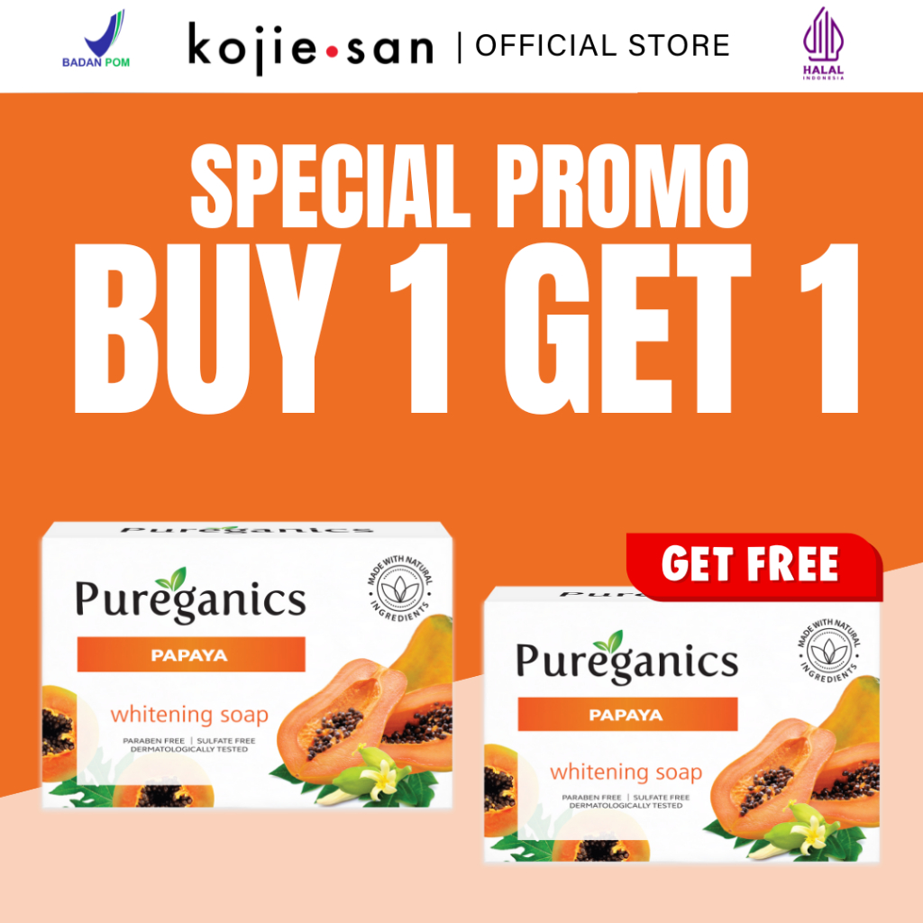 Jual BUY 1 GET 1 !! PUREGANICS Papaya Soap 135g | Shopee Indonesia