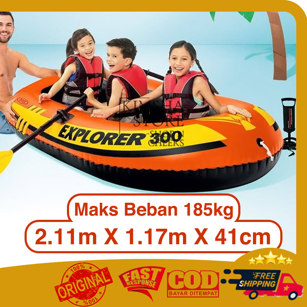 Jual Intex Explorer 300 Rubber Boats Perahu Dayung Pompa Tangan ...