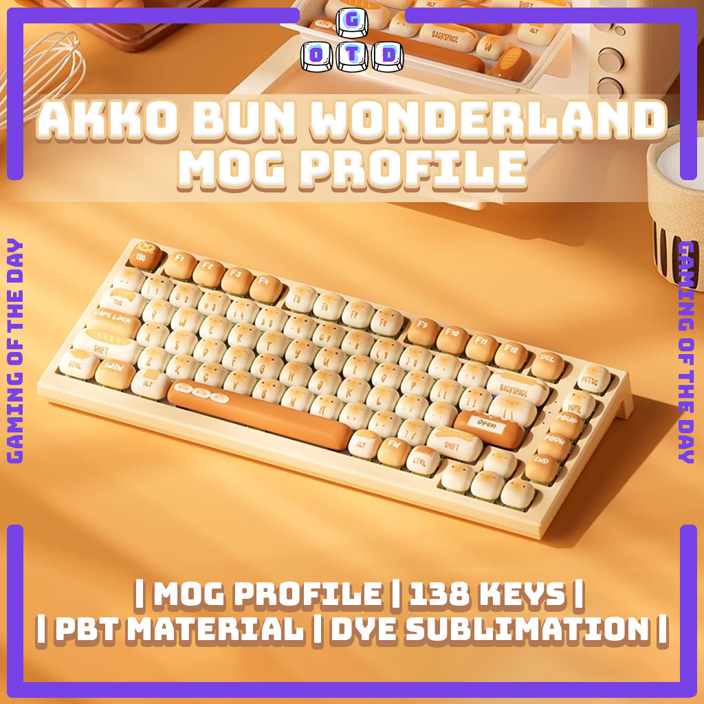 Jual Akko Bun Wonderland MOG Profile PBT Keycaps Cute Mechanical ...