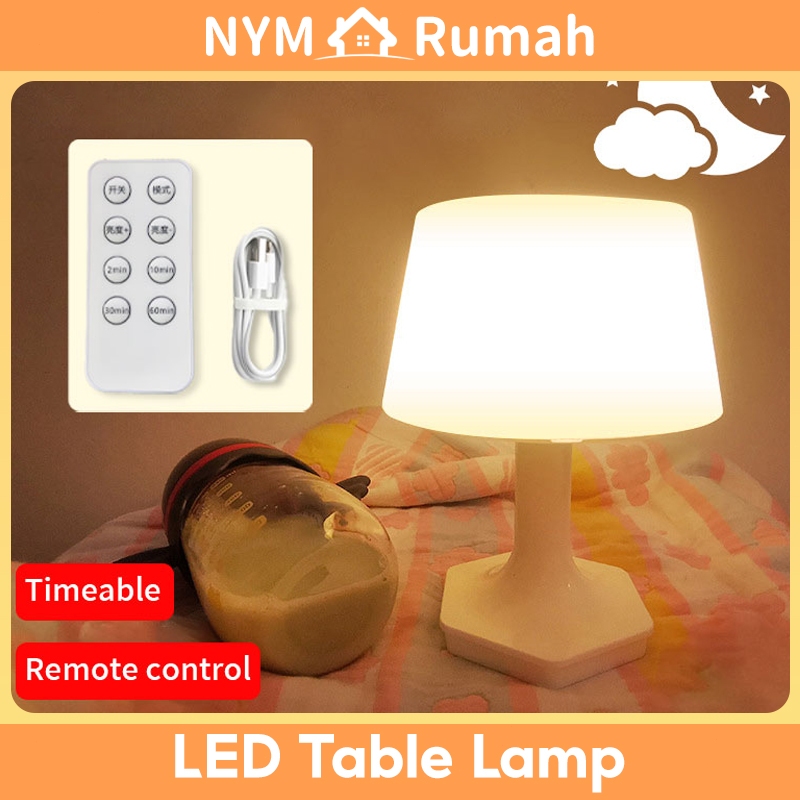 Jual NYM Rumah Lampu Tidur LED 3 Warna Lampu Kamar Tidur Remote Control Lampu Meja Belajar USB ...