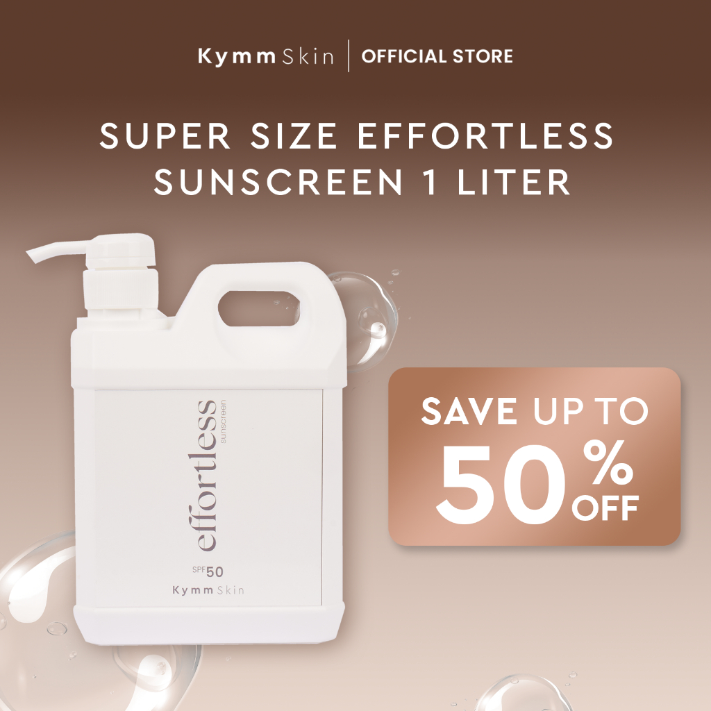 Jual [HADIAH GRATIS] SUPER SIZE 1 LITER - KYMM SKIN EFFORTLESS SUNSCREEN SPF 50 | Shopee Indonesia