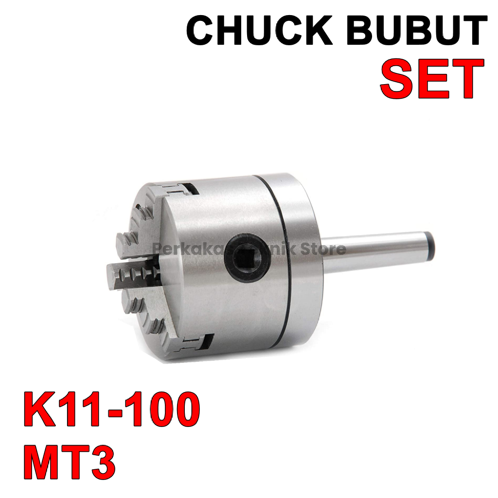 Jual Chuck Bubut 4 Inch 3 Jaw Claw K11-100 Self Centering Morse Taper ...