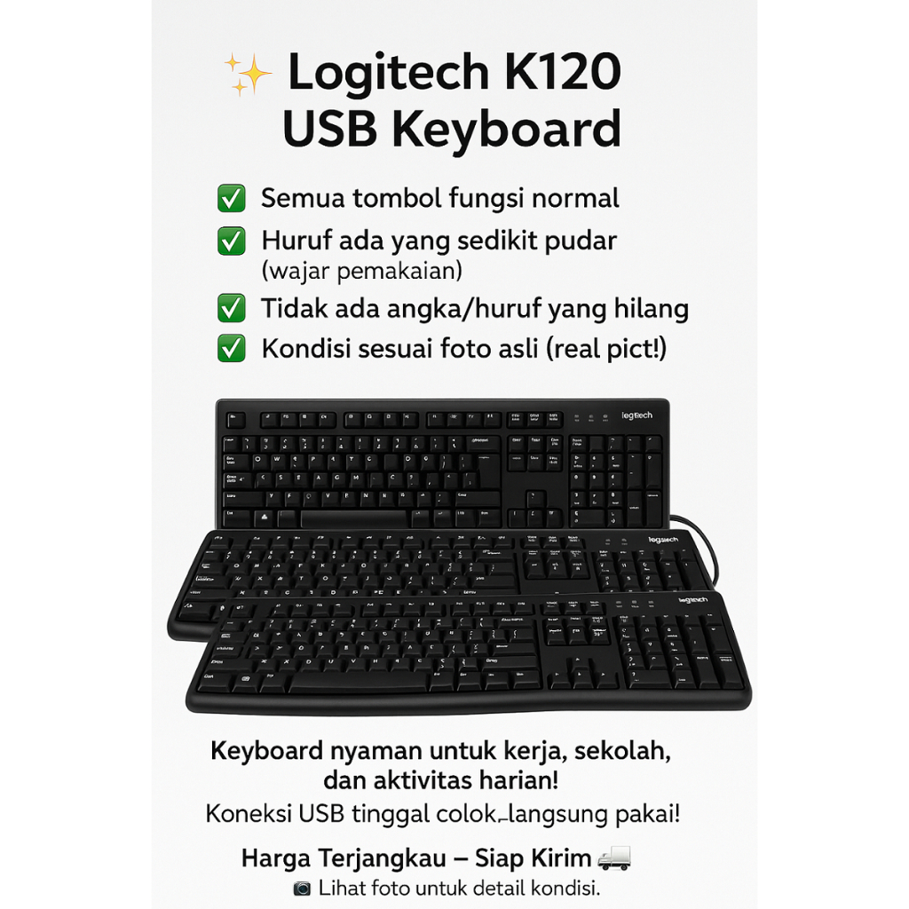 Jual Logitech K120 USB Keyboard | Shopee Indonesia