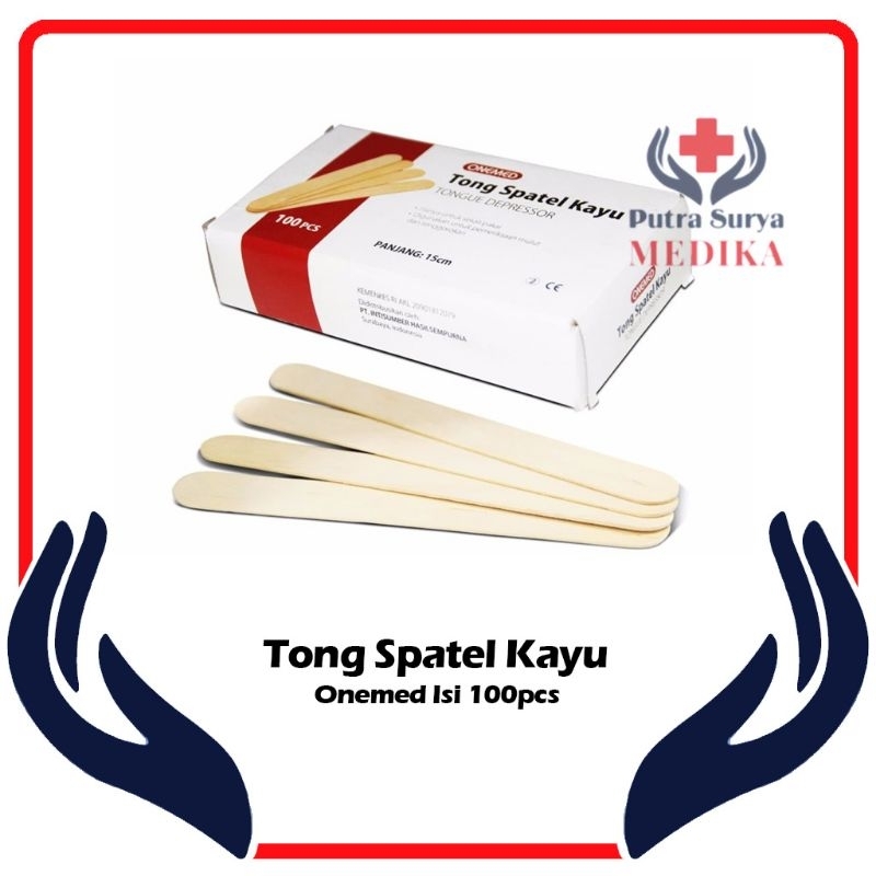 Jual Tongue Tong Spatel Kayu OneMed Spatula Lidah Pack isi 100 Pcs ...