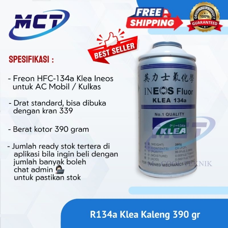 Jual Freon R134 Klea Ineos kaleng 390 gram | R 134 Freon Kaleng | Freon ...