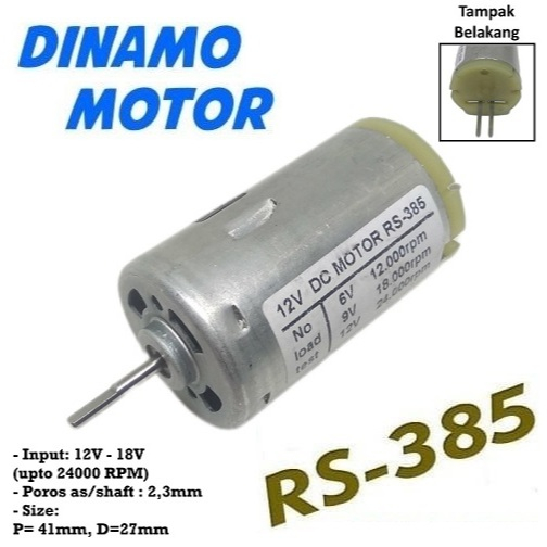 Jual Car Motor RS-385 Dc 12v 9800 Rpm High Speed Micro Power Model ...