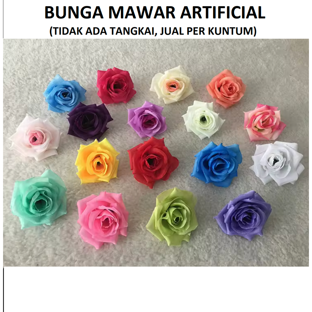 Jual BUNGA MAWAR ARTIFICIAL KUNTUM bunga plastik palsu artificial ...