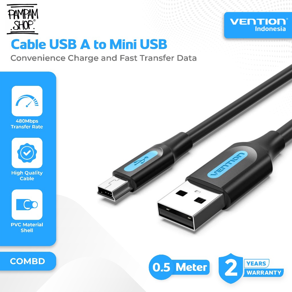 Jual VENTION COMBD Kabel Data USB 2.0 to Mini USB TYPE B 5 Pin For ...