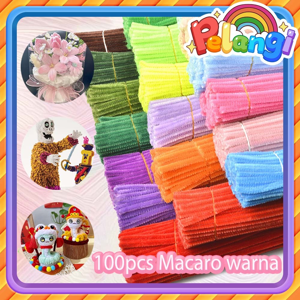 Jual 100pc Twist Stick Kawat Bulu Mercy 30Cm Pipe Cleaner flower Pastel ...