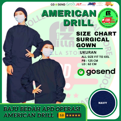 Jual BAJU SURGICAL GOWN DRILL / Surgical Gown / Gown Drill / Baju Ok ...