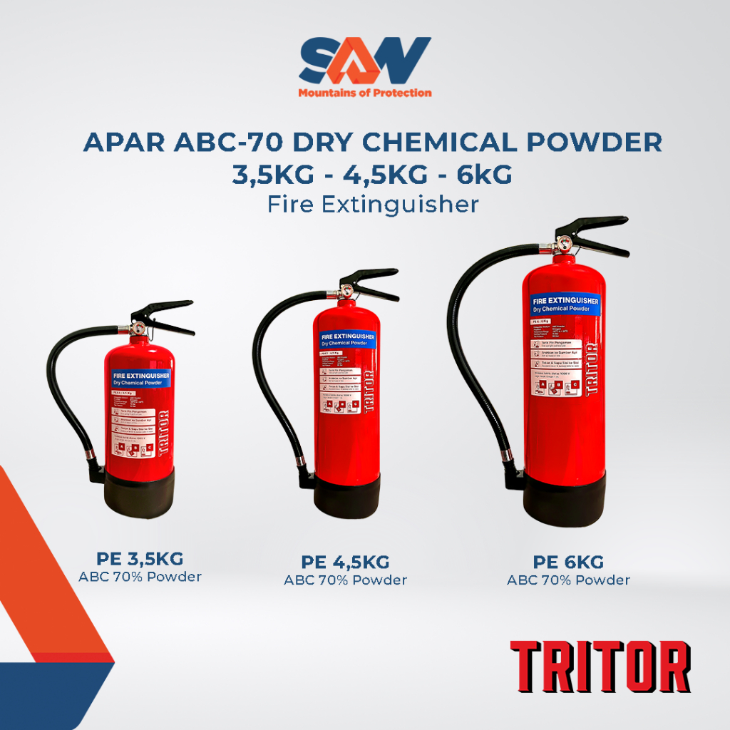 Jual APAR ALAT PEMADAM API RINGAN EXTINGUISHER DRY CHEMICAL POWDER TRITOR 3,5 - 6KG | Shopee ...