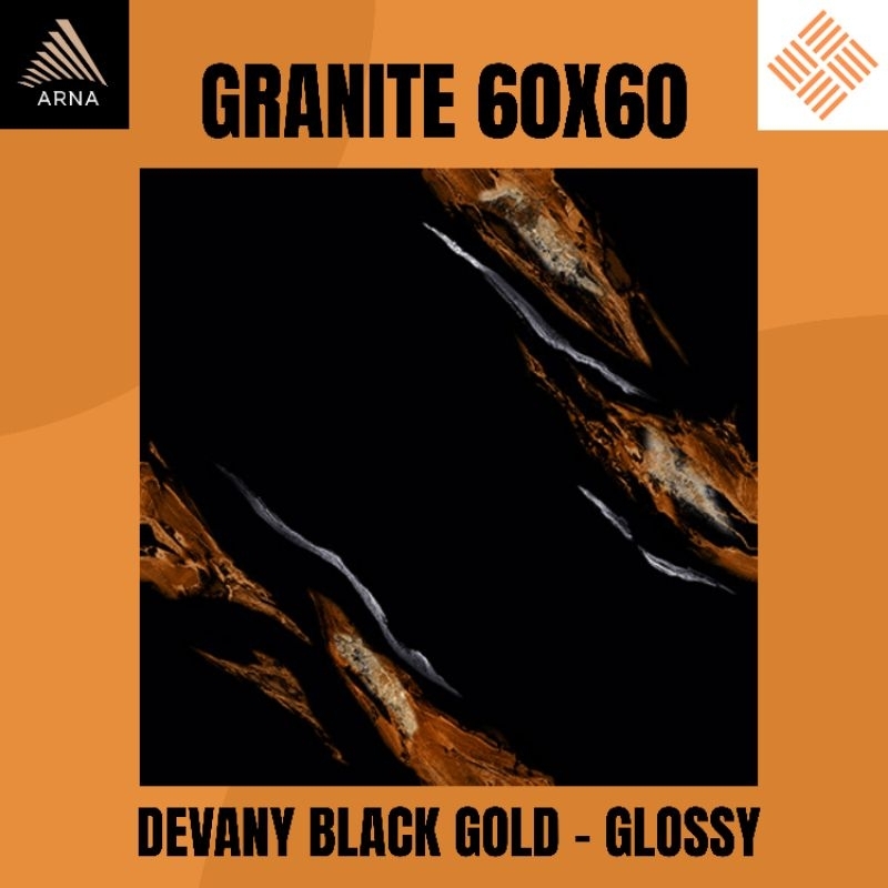 Jual GRANITE LANTAI 60X60 DEVANY BLACK GOLD KW1 | GLOSSY | ARNA ...