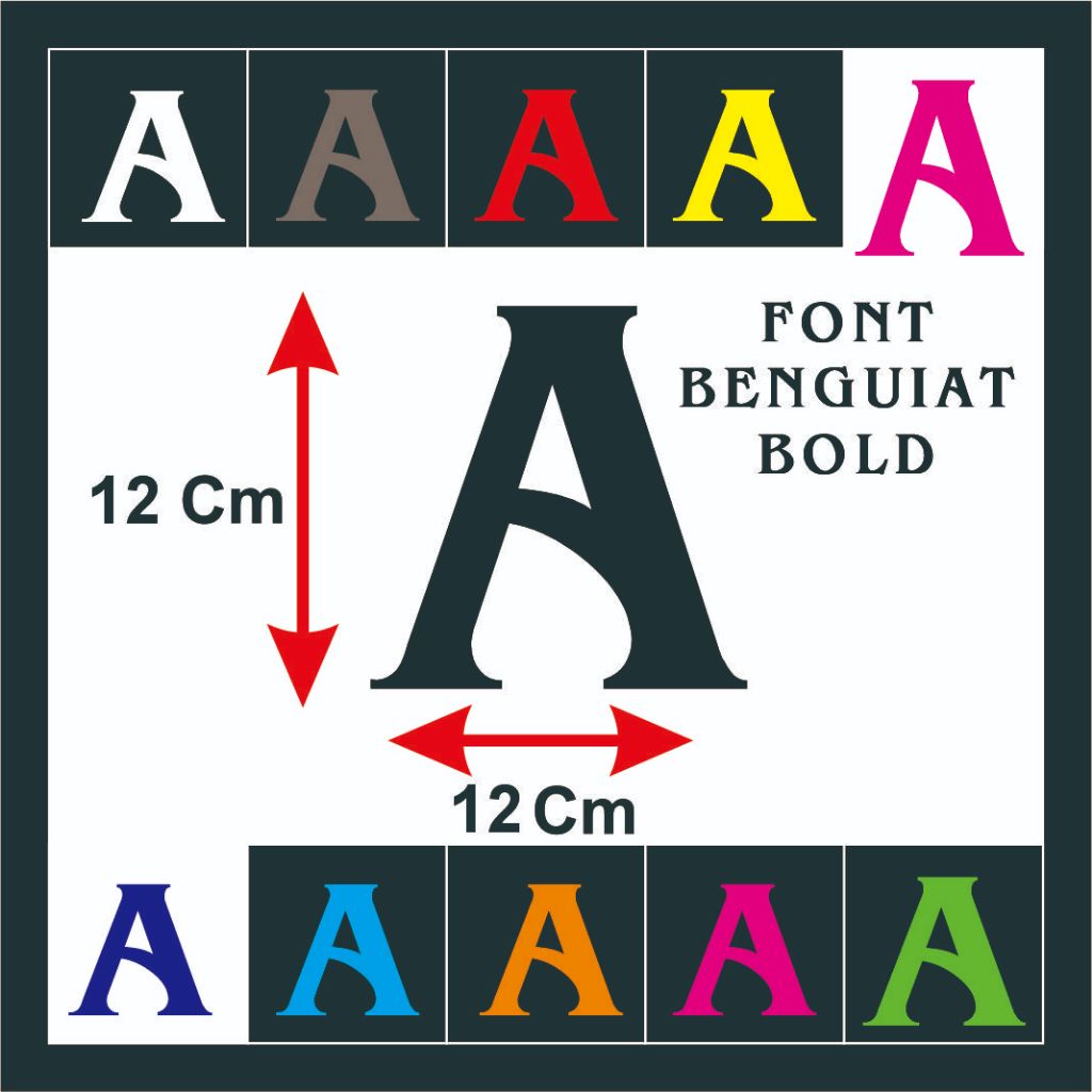 Jual STIKER CUTTING HURUF / ABJAD JUAL SATUAN NAMA FONT BENGIUAT BOLD ...
