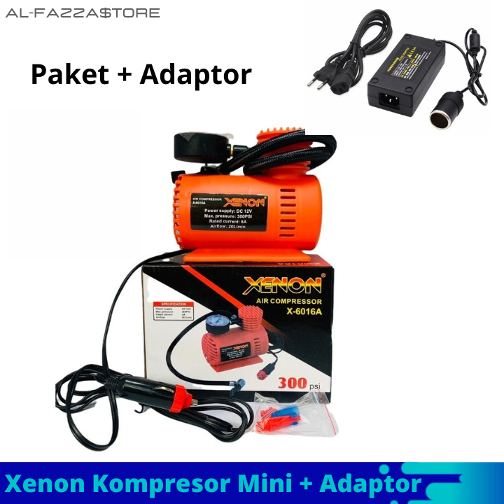 Jual Pompa Ban Mobil Xenon Mini Kompresor Angin Listrik 300 psi ...