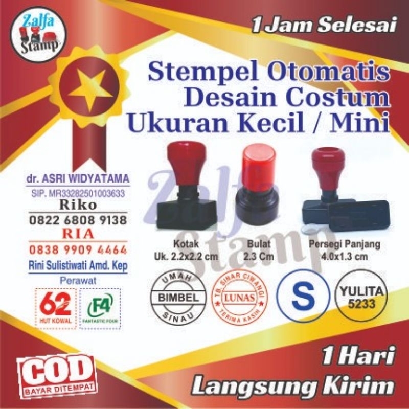 Jual Stempel Otomatis / Flash Ukuran Kecil Desain Costum | Shopee Indonesia