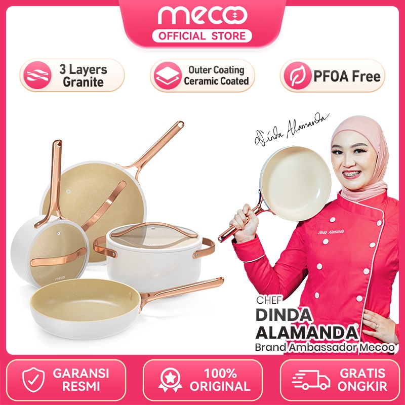 Jual Mecoo Most Aesthetic Premium Non-stick Cookware Set 7 PCS Granit ...